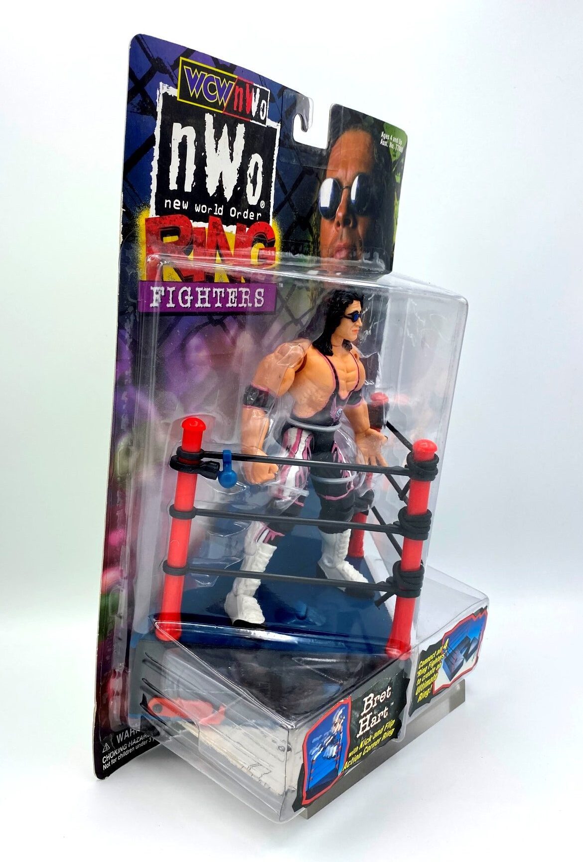 WCW/NWO Ring Fighters Authentic Figures! Bret Hart (The Hitman!) w/Kick ...