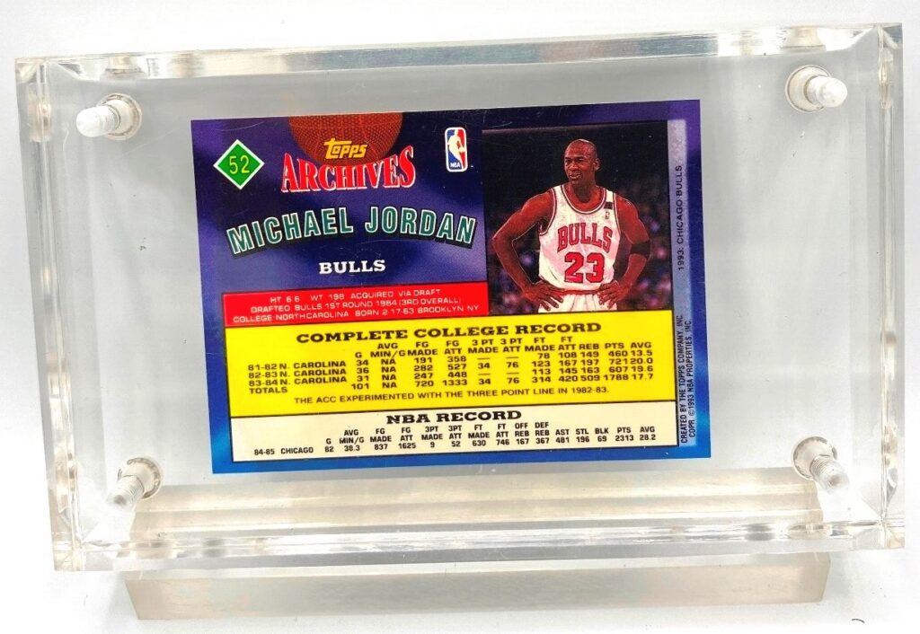 1993 Topps Archives Michael Jordan Card #52 College/NBA 1981-1985