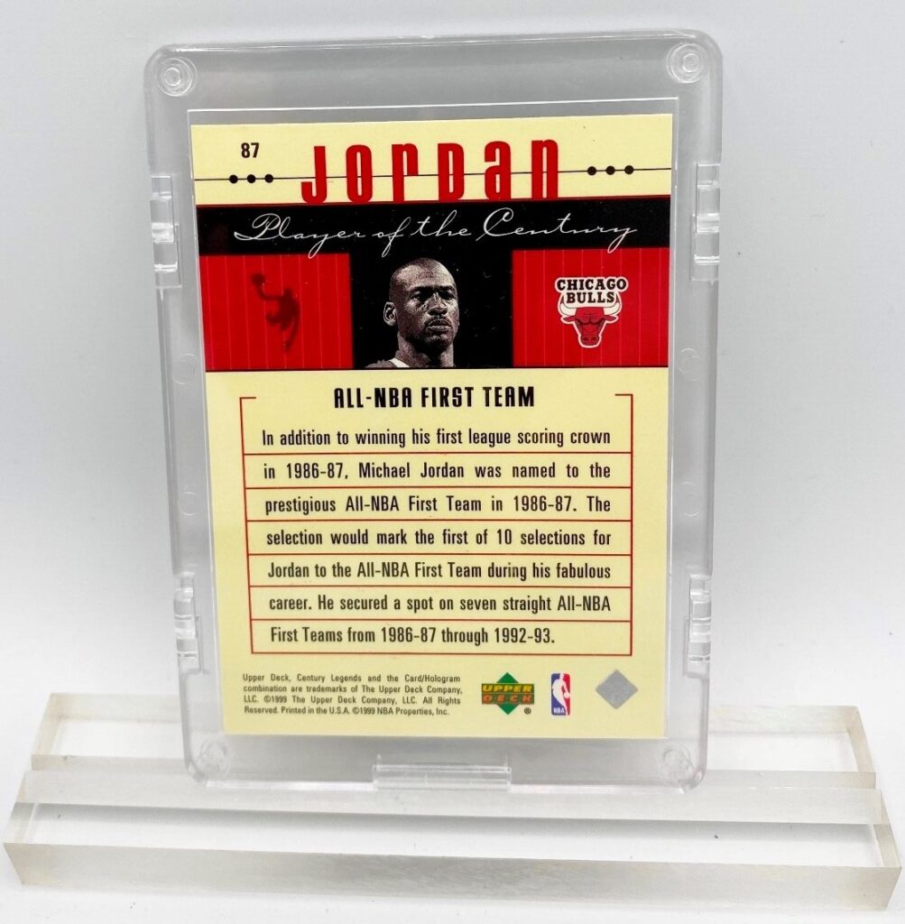 1999 UD Century Legends Michael Jordan #87 POTC (Silver Script)