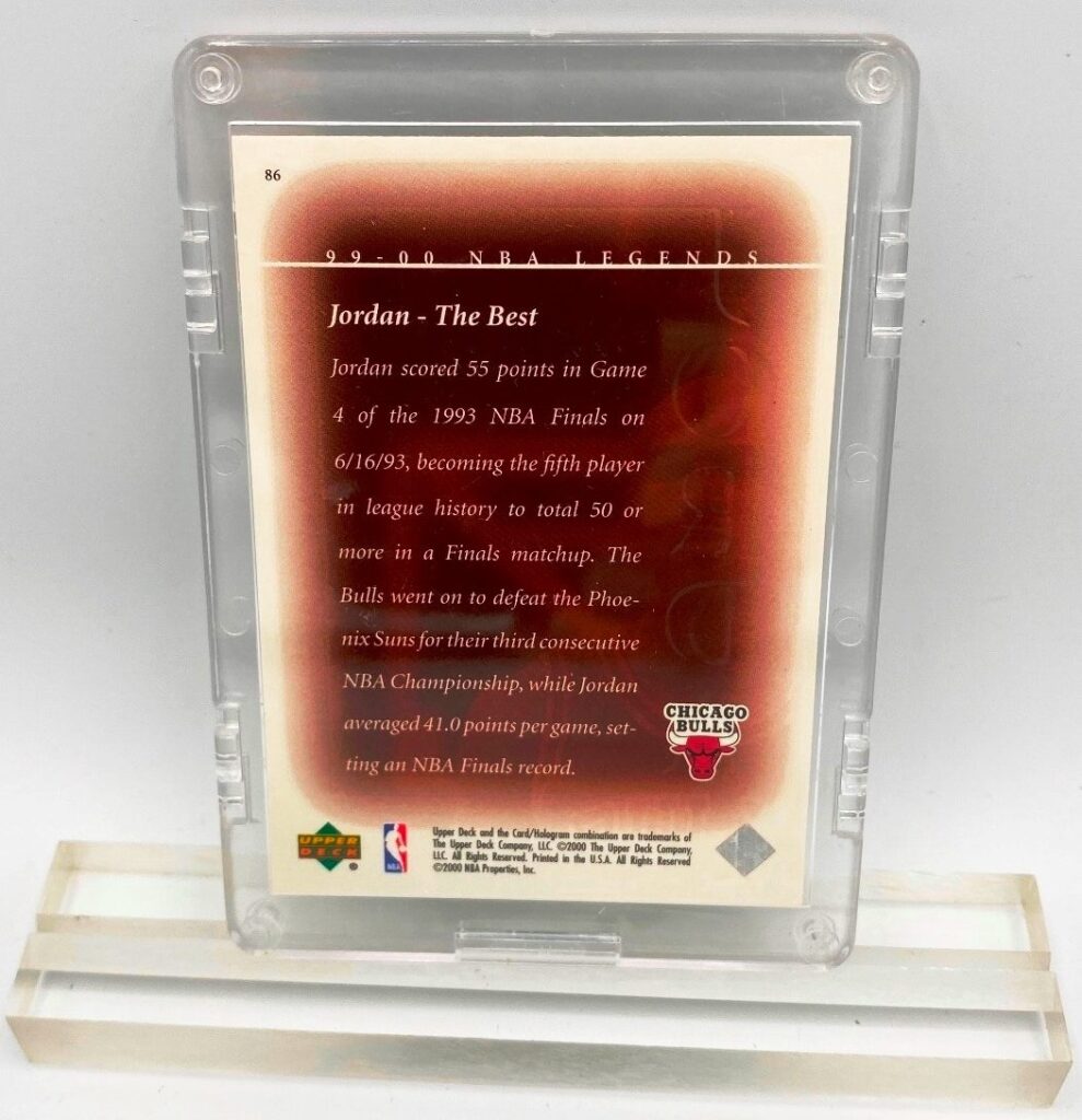 2000 UD NBA Legends Michael Jordan #86 The Best Silver Script