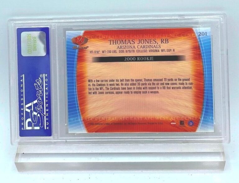 2000 PSA Thomas Jones RC #201 Authentic COA #10721464 MINT 9