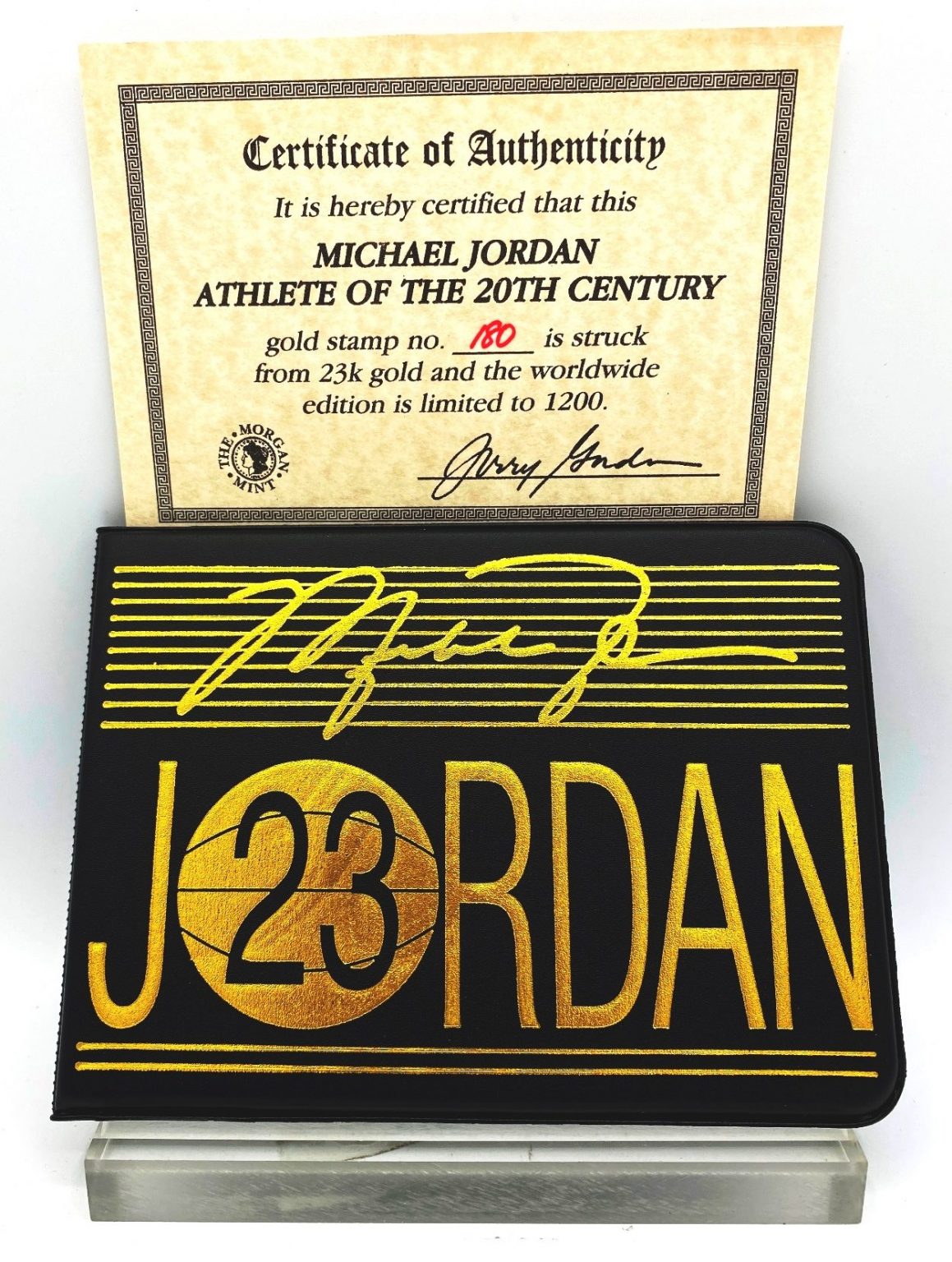 1999 UD Michael Jordan St Vincent's 23k Gold Stamp & Wallet #180