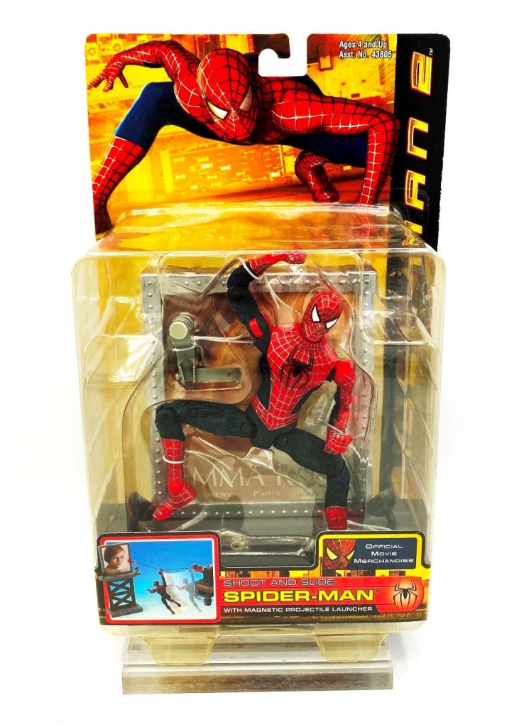 2004 Spider-Man Movie-2 (Spider-Man! Shoot And Slide "With Magnetic ...