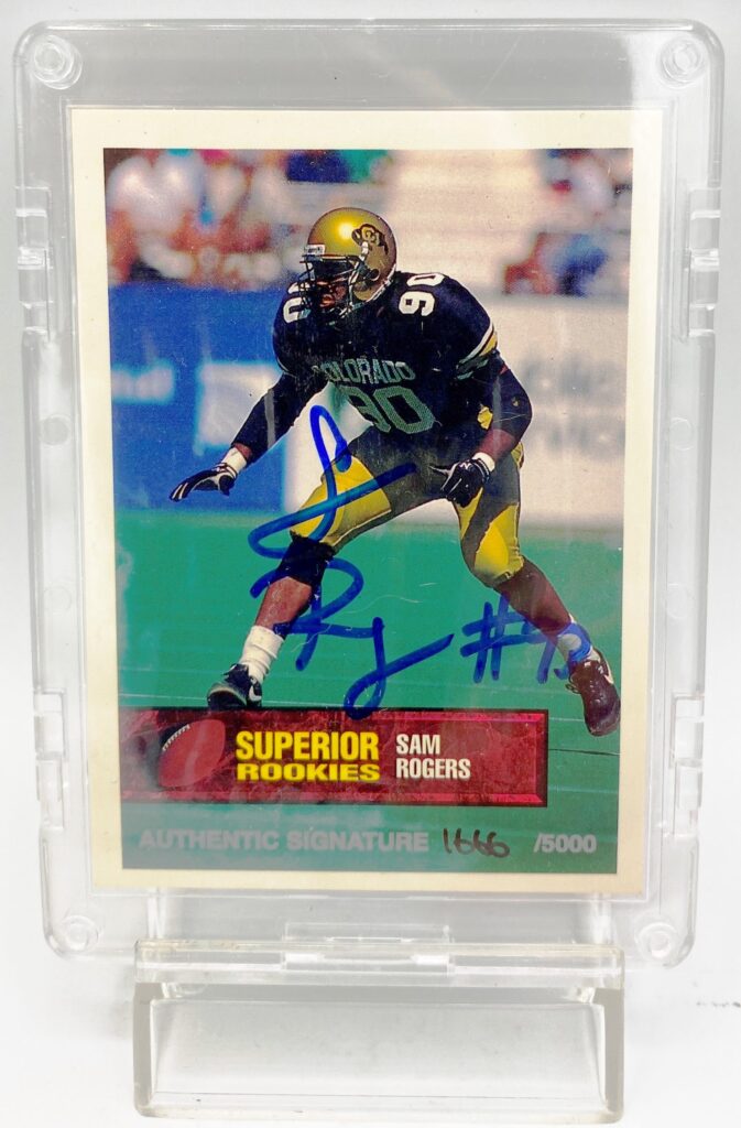 1994 Superior Rookies Sam Rogers Card #67 (Vintage Rookie Authentic ...