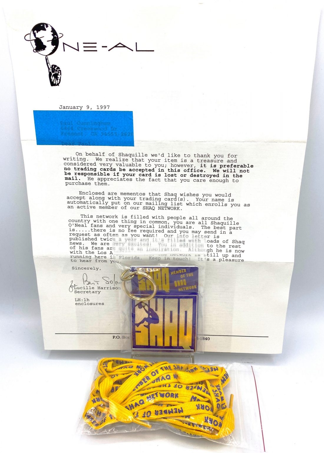 1997 SHAQ Network! Vintage Shaquille O'Neal ("Mail-In Shaq Network ...