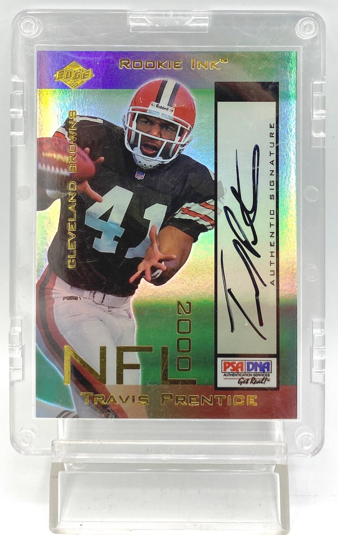 2000 Edge NFL Rookie Ink Gold Travis Prentice Autographed Card #TP ...