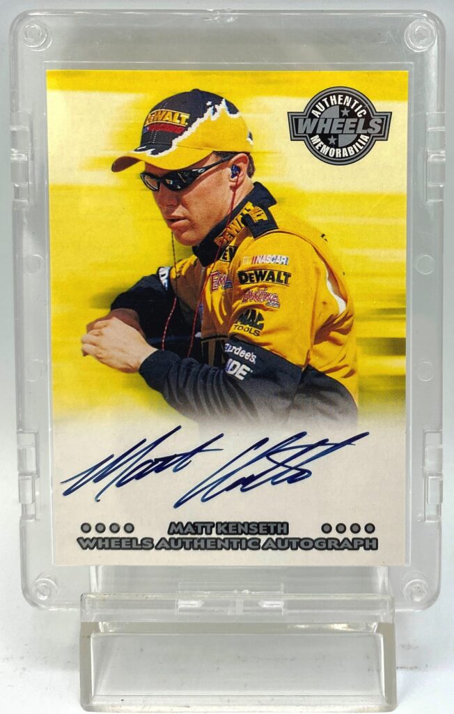 2001 Wheels Authentic Autograph Matt Kenseth Autographed Race Card #RC1 ...