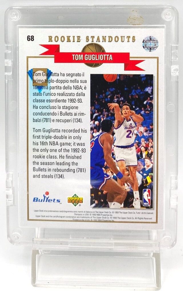 1992-93 Upper Deck Rookie Standouts Tom Gugliotta Card #68 (Vintage ...