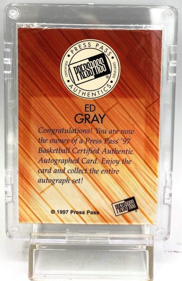 1997 Press Pass Authentic Rookie Ed Gray Auto Card (Vintage "Basketball ...
