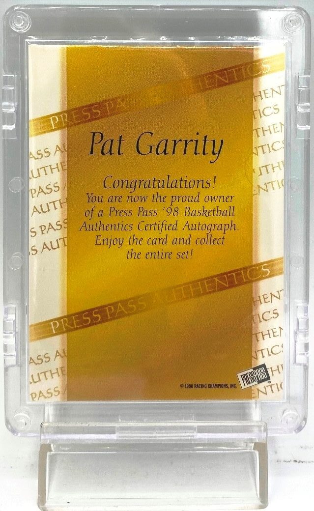 1998 Press Pass Authentics Rookie Pat Garrity Auto Card (Vintage ...