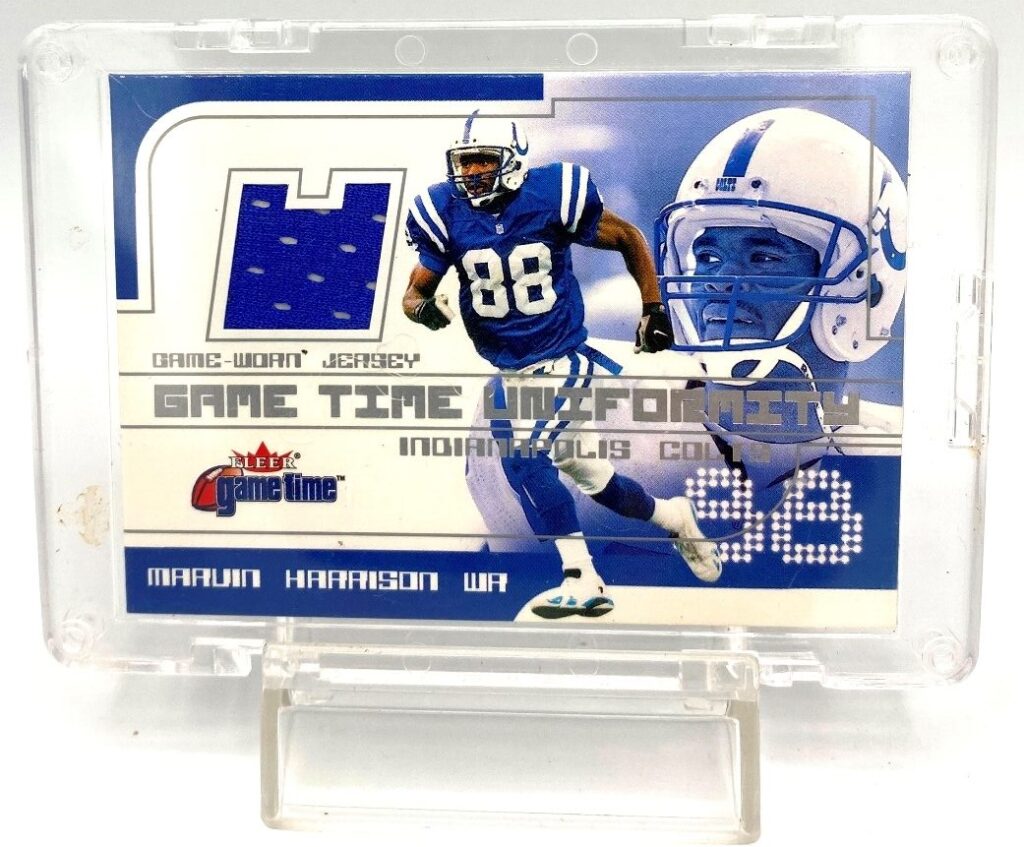 2001 Fleer Game Time Uniformity Marvin Harrison Official Game Worn ...