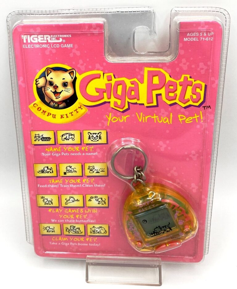 1997 GIGA PETS Compu Kitty Transparent Orange ("OPEN ITEM")
