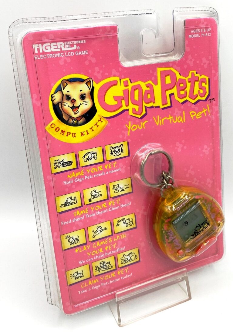 1997 GIGA PETS Compu Kitty Transparent Orange ("OPEN ITEM")