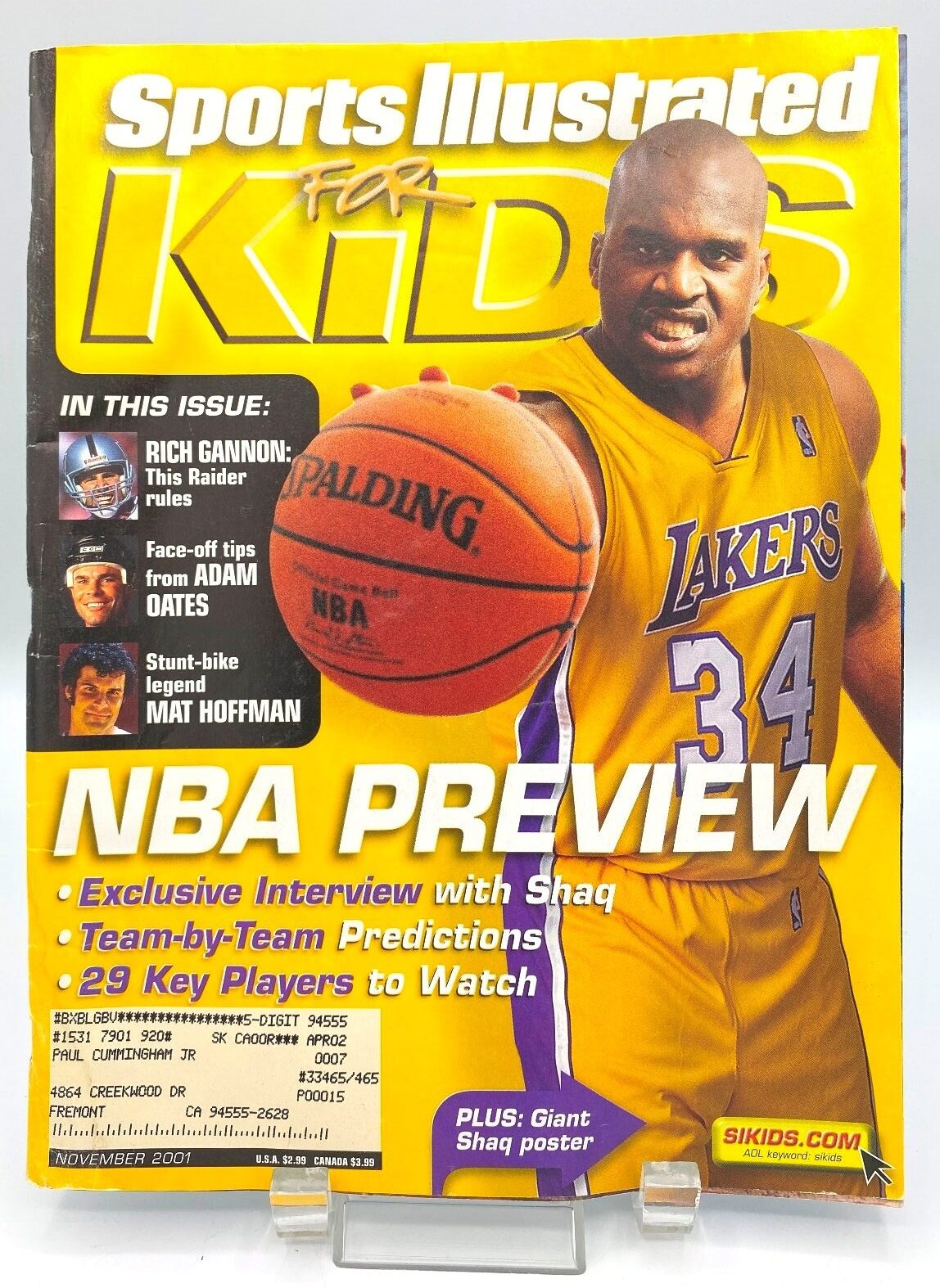 SI 2001-NBA Preview November-Randy Moss-CARD Sports Illustrated For ...