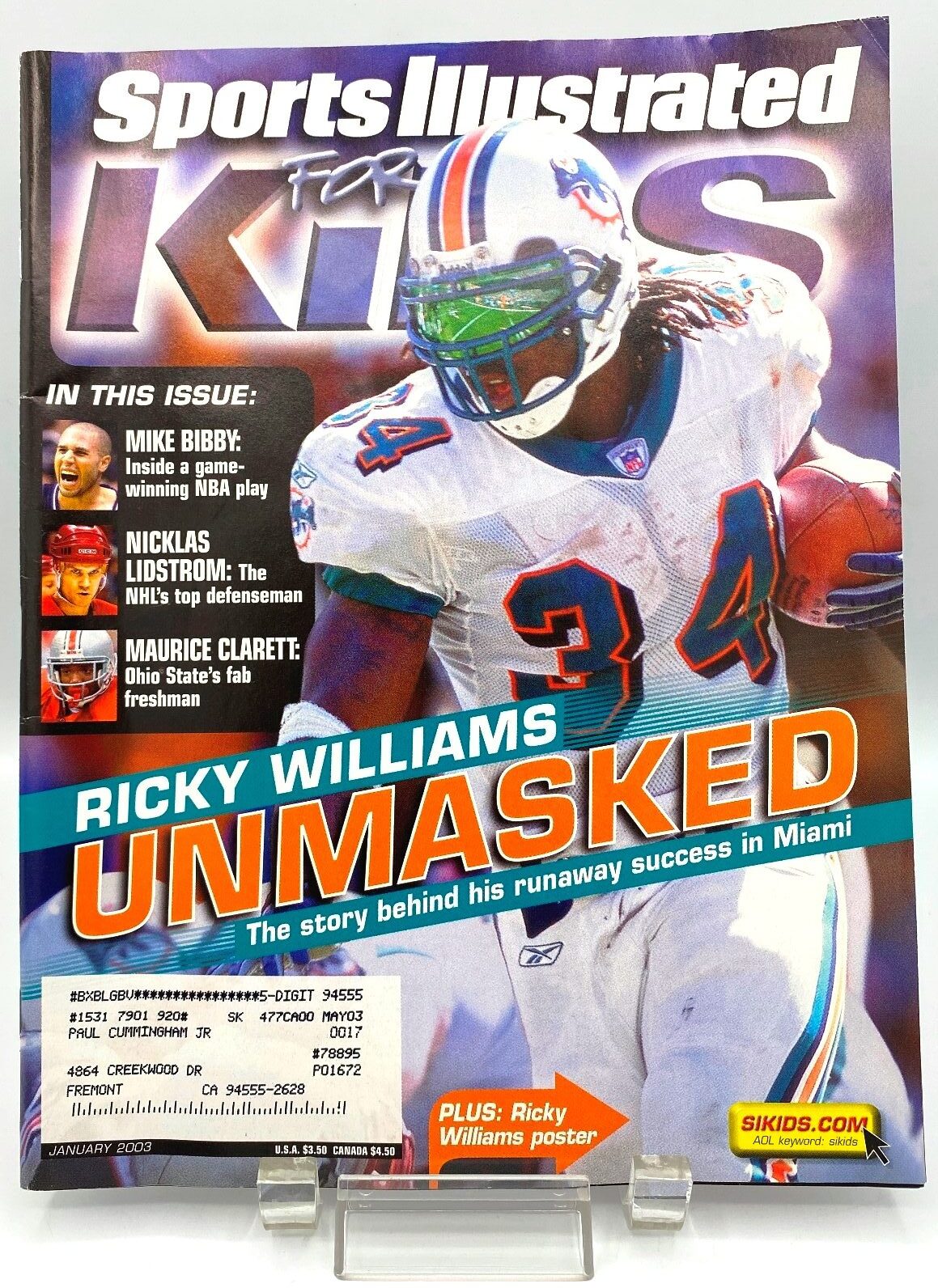 SI 2003-Ricky Williams Unmasked January-Dany Heatley CARD (2-Rookies ...