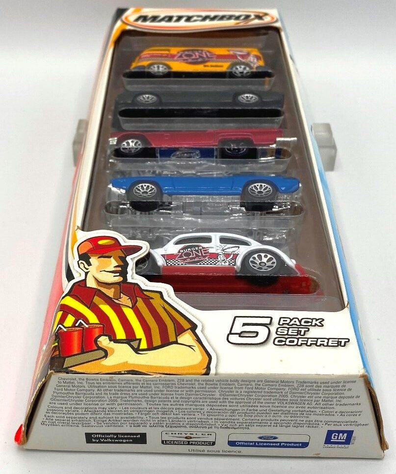 Matchbox “Burger ZONE!” Best Buns In Town Vintage (5 Pack Set Coffret ...