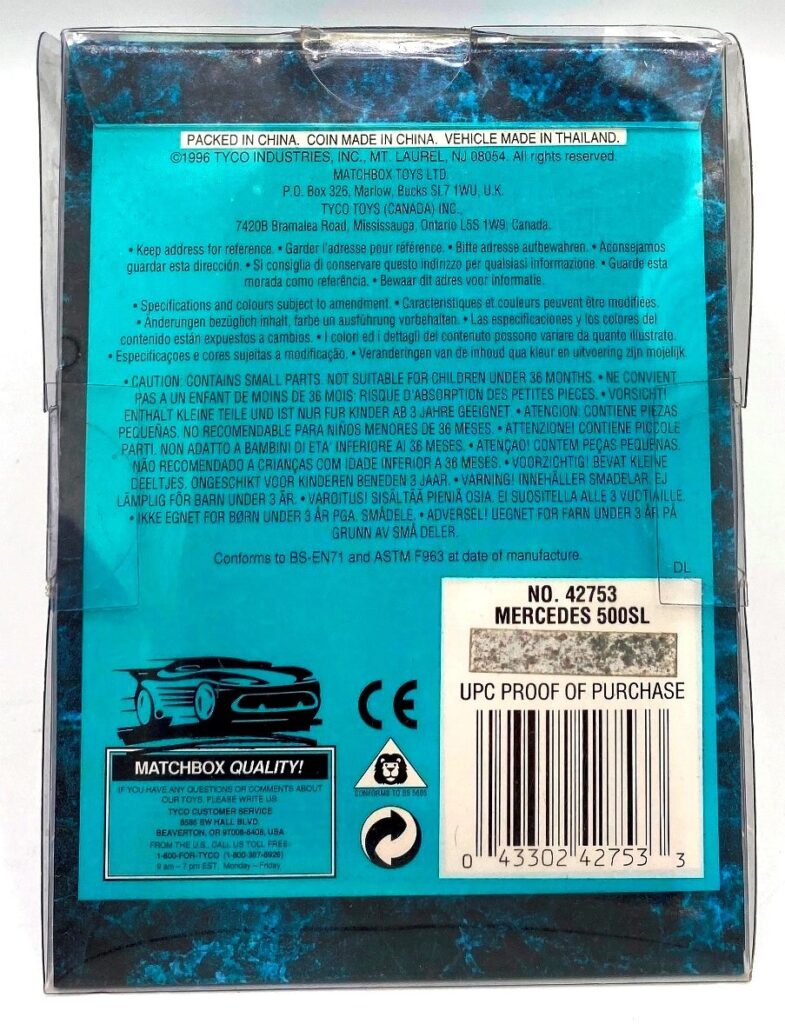 Mercedes 500SL Gold Collection Limited Edition 1 of 5,000 Matchbox Gold ...