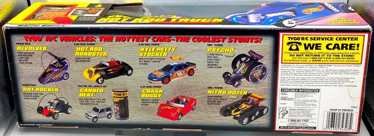 Tyco R/C Hot Rod Truck Radio Control 6.0 VDP 27 MHZ Mattel Wheels ...