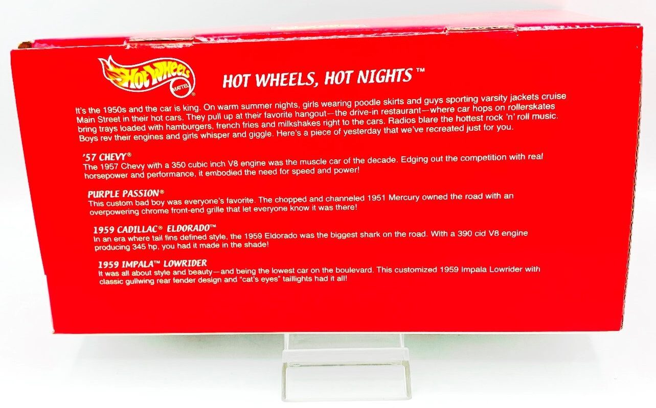 Hotwheels Hot Nights "Vintage Authentic Replicas 4Pk Vehicle Drive-In ...