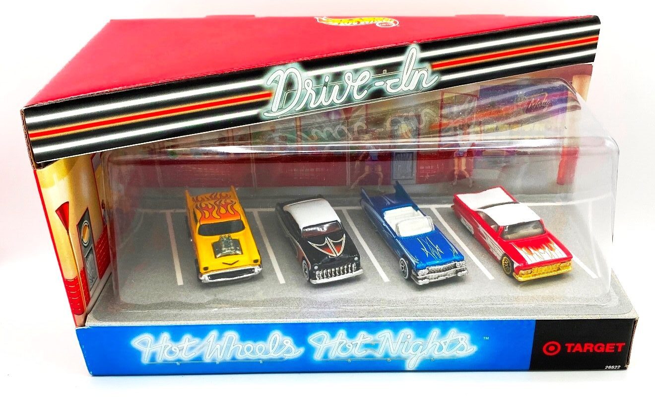 Hotwheels Hot Nights "Vintage Authentic Replicas 4Pk Vehicle Drive-In ...