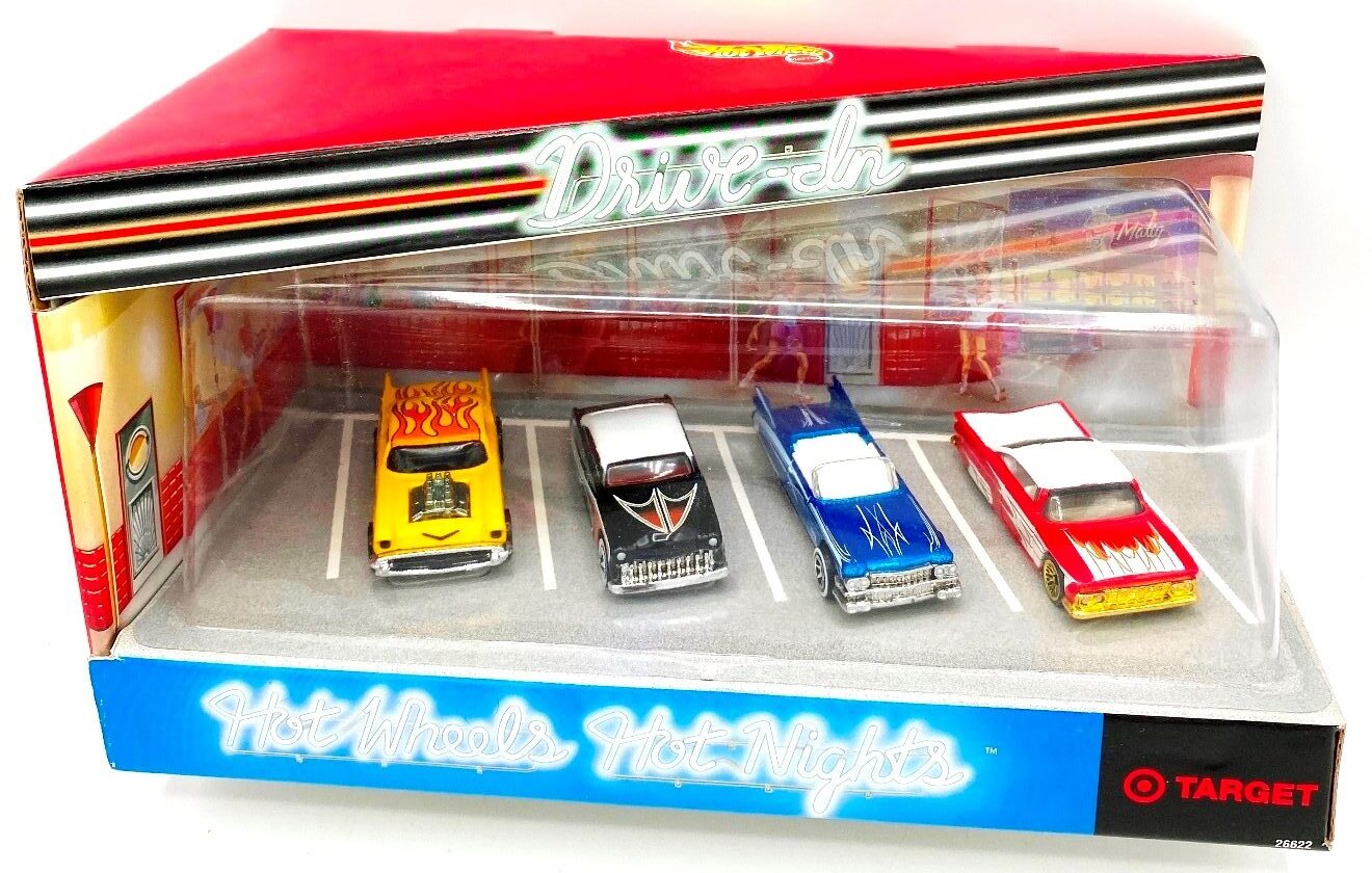 Hotwheels Hot Nights "Vintage Authentic Replicas 4Pk Vehicle Drive-In ...
