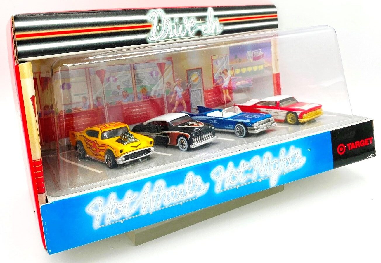 Hotwheels Hot Nights "Vintage Authentic Replicas 4Pk Vehicle Drive-In ...