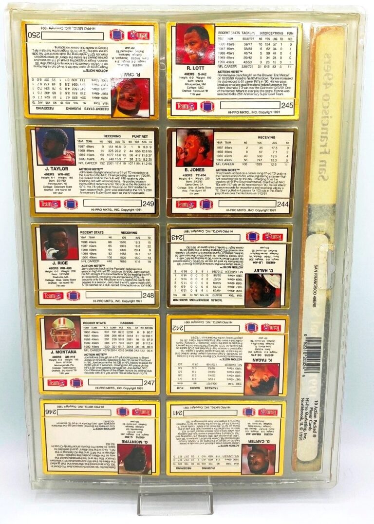1991 Action Packed NFL-National Series TEAM SET San Francisco 49ers ...