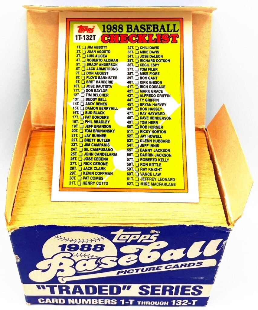 Vintage 1988 Topps Major League Baseball Traded Series (Featuring Card ...