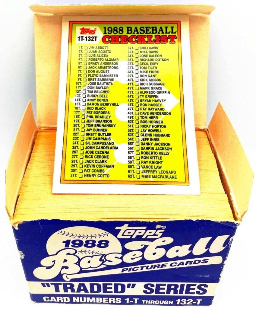 Vintage 1988 Topps Major League Baseball Traded Series (Featuring Card ...