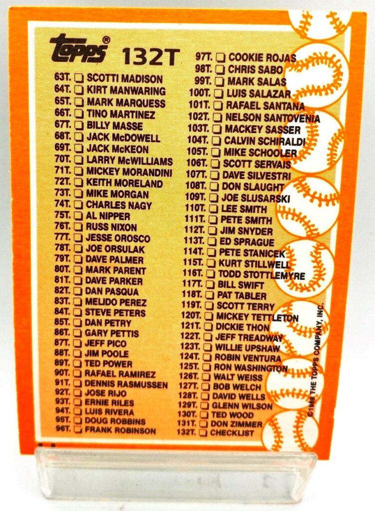 Vintage 1988 Topps Major League Baseball Traded Series (Featuring Card ...