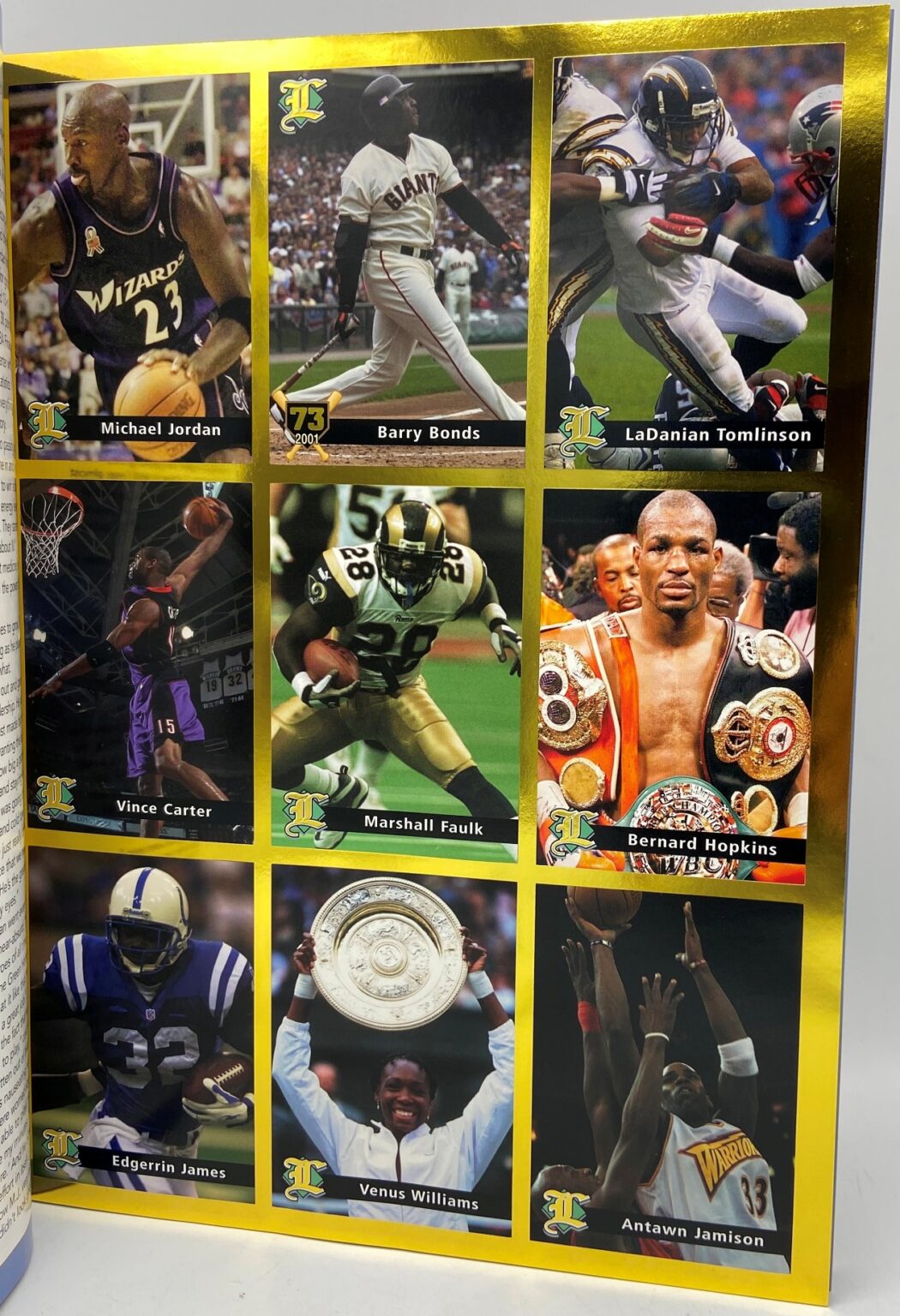 2002 Legends Sports Jordan #1 Ltd Ed "Gold-Foiled Insert Cards"