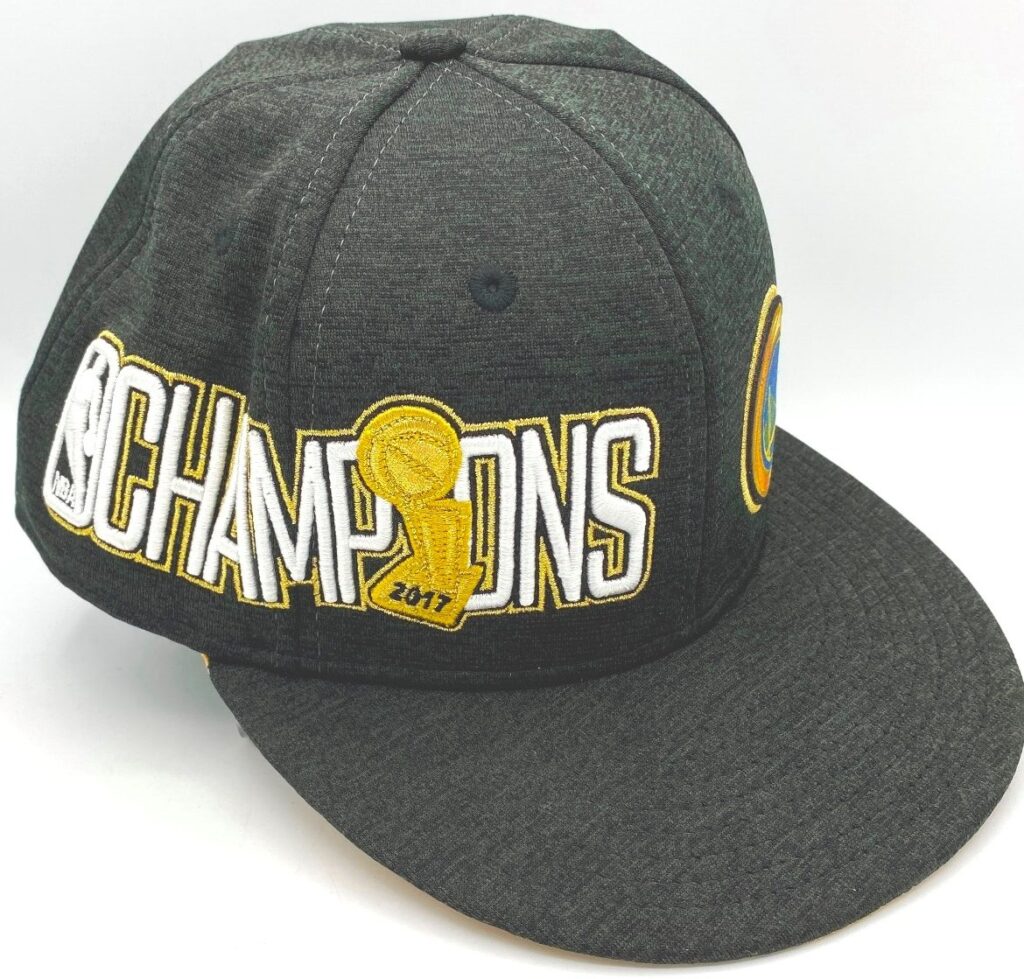2017 GSW (2017 NBA Champions) Authentic Black Snapback Cap "New"