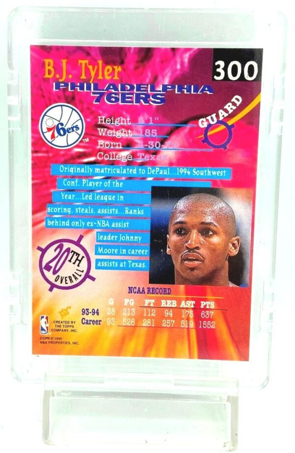 Vintage 1994 Topps Stadium Club Draft Pick '94 B J Tyler Rookie Card #300 NBA Draft Pick 1st ...