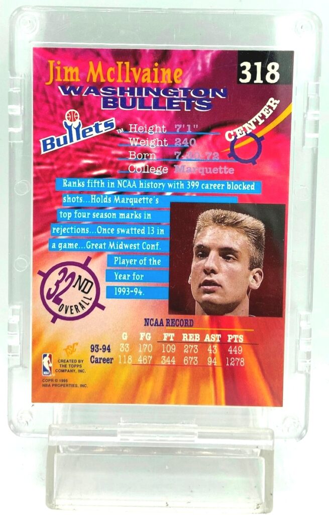 Vintage 1994 Topps Stadium Club Draft Pick '94 Jim McIlvaine Rookie ...
