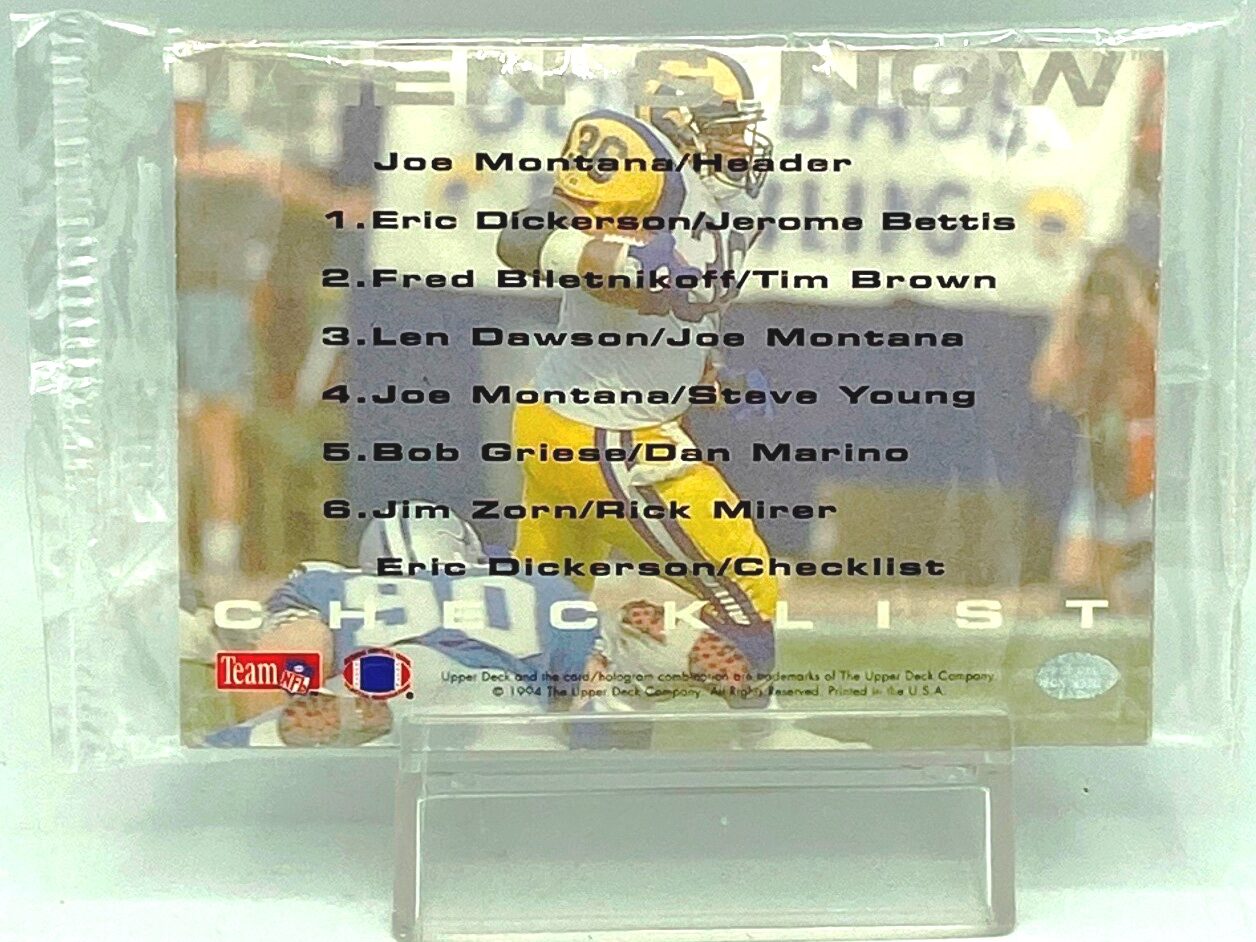 Vintage 1994 Upper Deck Collector's Choice NFL Then And Now 8-Card ...