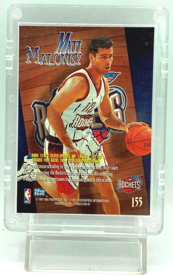 Vintage 1996 Skybox Z Force NBA Matt Maloney Rookie Card #155 Official Skybox Rookies 1996-1997 ...