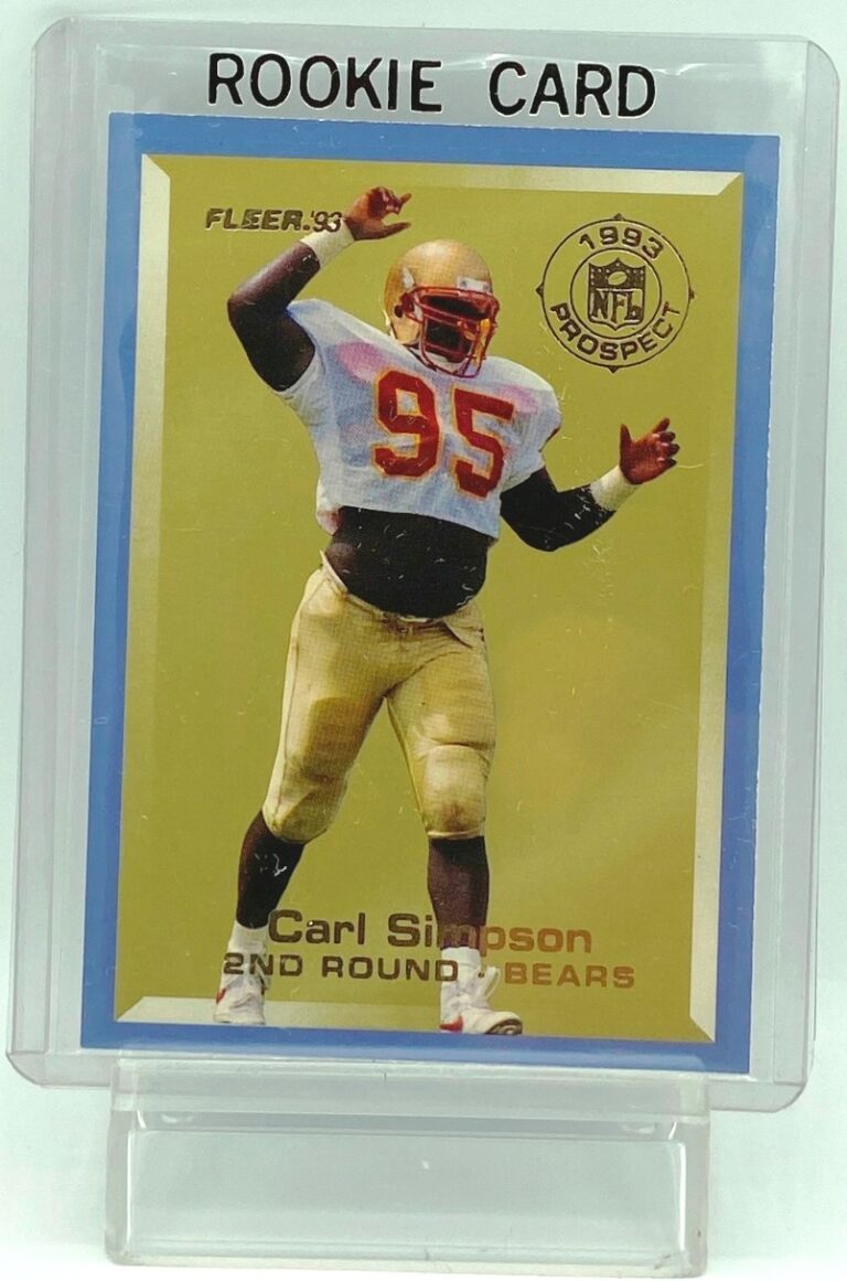 Vintage 1993 Fleer NFL Prospect Carl Simpson Rookie Card #26 Jersey #95 ...