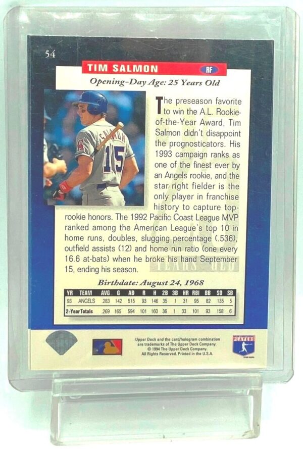 Vintage 1994 Upper Deck The Future Is Now Tim Salmon Card #54 ("25 ...
