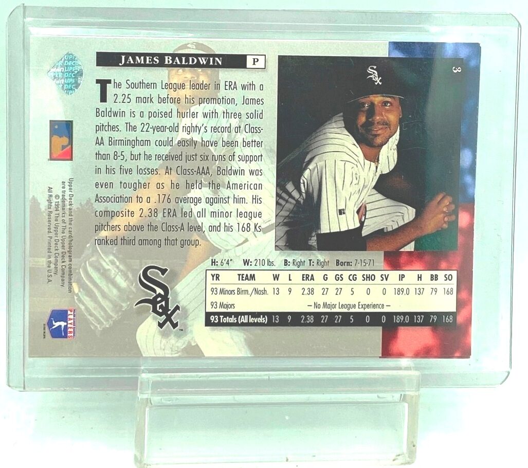Vintage 1994 Upper Deck Star Rookies James Baldwin Rookie Card #3 ...