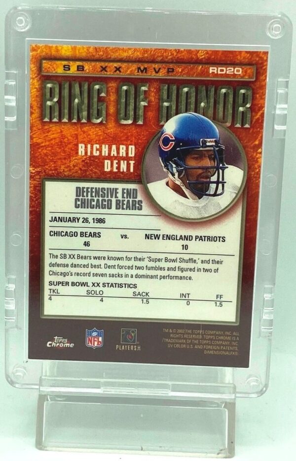 Vintage 2002 Topps Chrome Ring Of Honor Richard Dent Card #RD20 Super ...