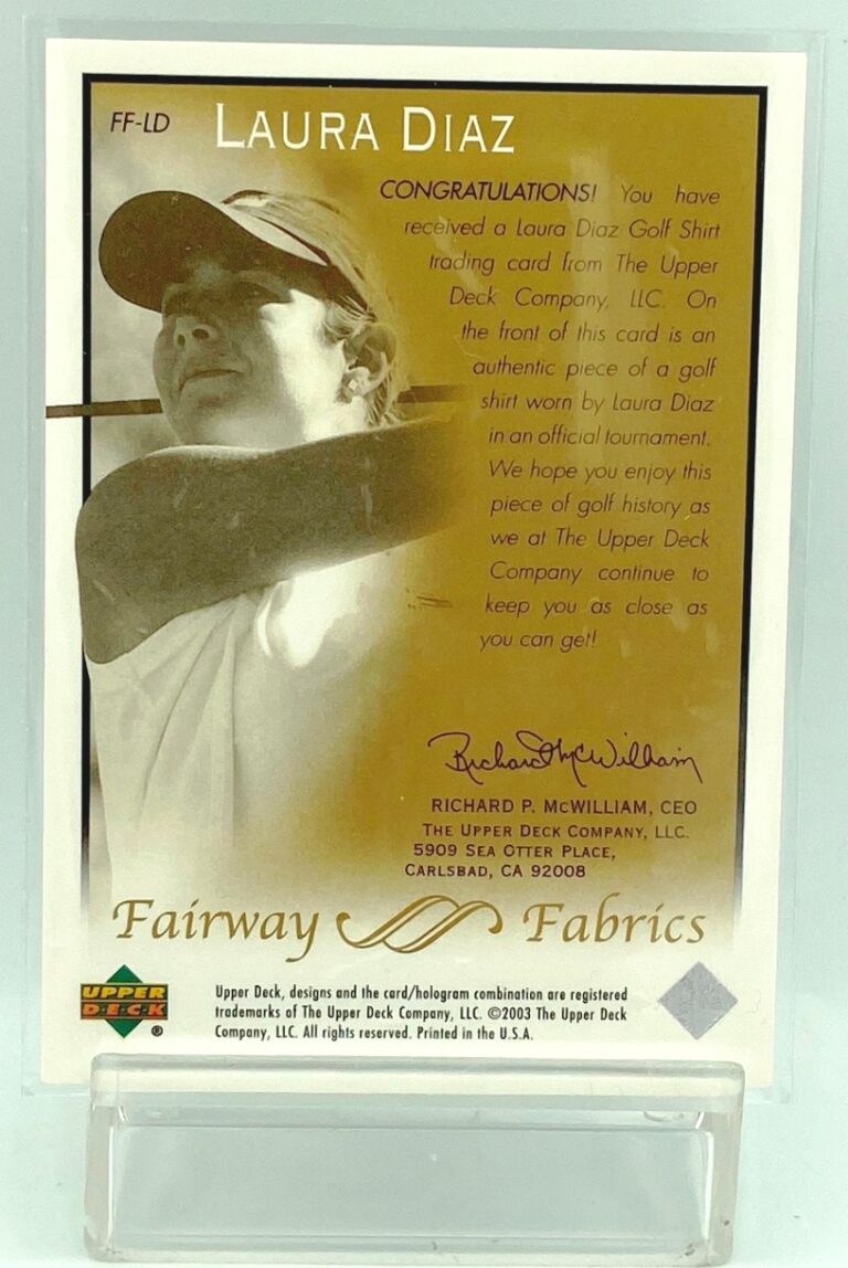 Vintage 2003 Upper Deck Fairway Fabrics Laura Diaz Rookie Card #FF-LD ...
