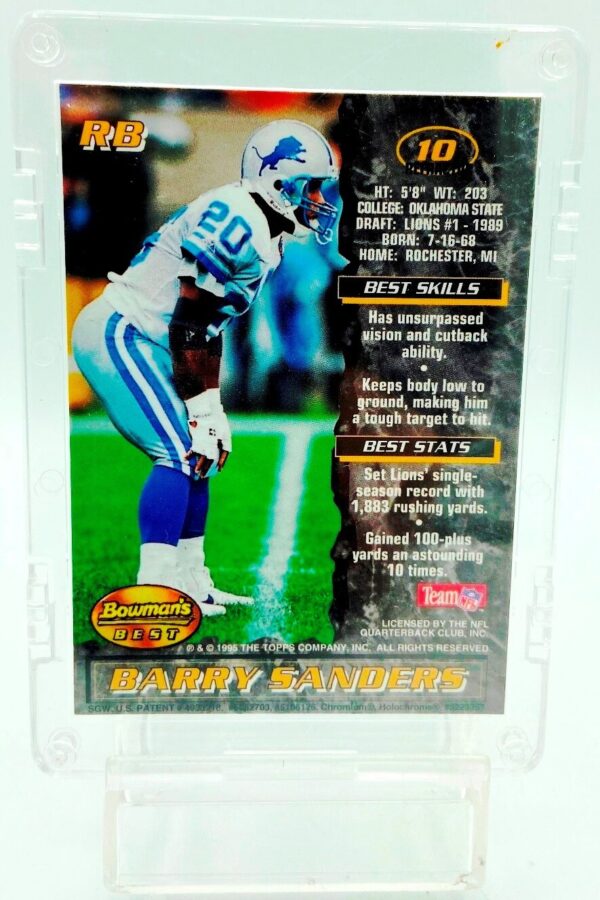 Vintage 1995 Bowman's Best Refractor NFL Barry Sanders Card #10 (Team ...