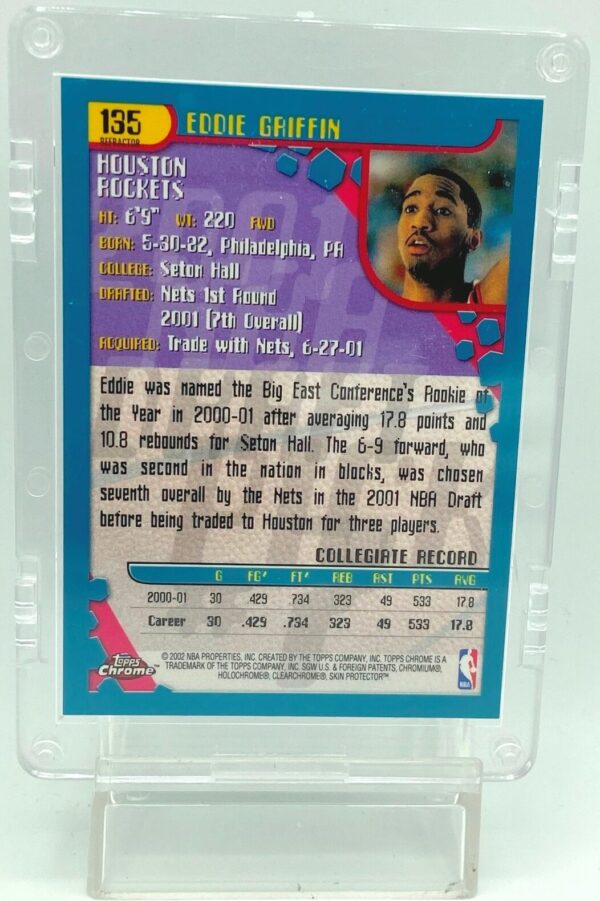 Vintage 2002 Topps Chrome Refractor NBA Eddie Griffin Rookie Card #135 ...