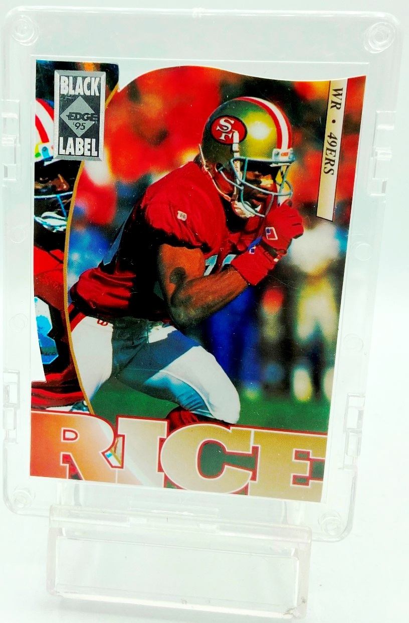 Vintage 1995 Edge 95 Black Label Silver Die Cut NFL Jerry Rice Card ...