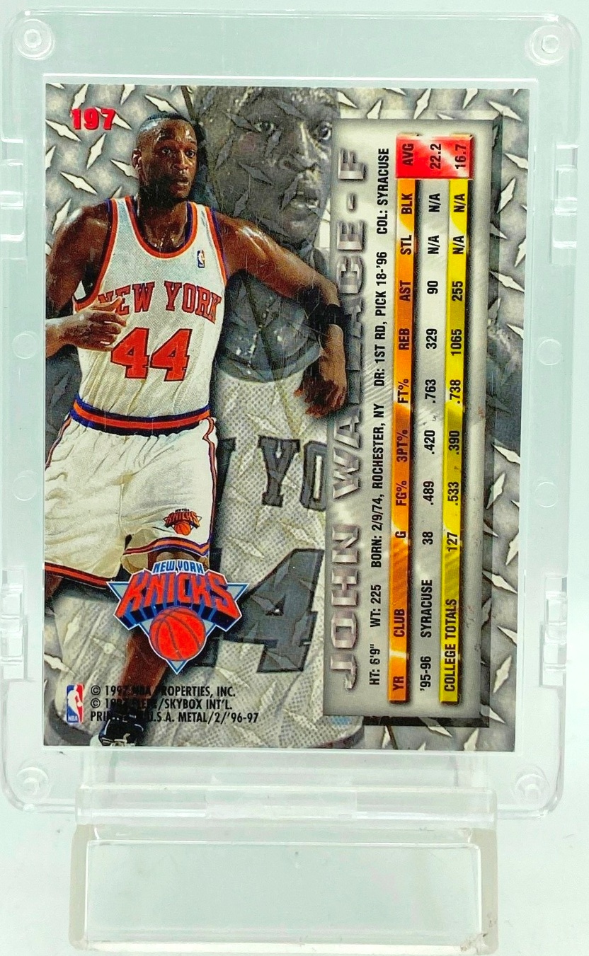 Vintage 1996-97 Fleer Metal John Wallace Rookie Card #197 (1996-97 Rookies Series) Knicks-Jersey ...
