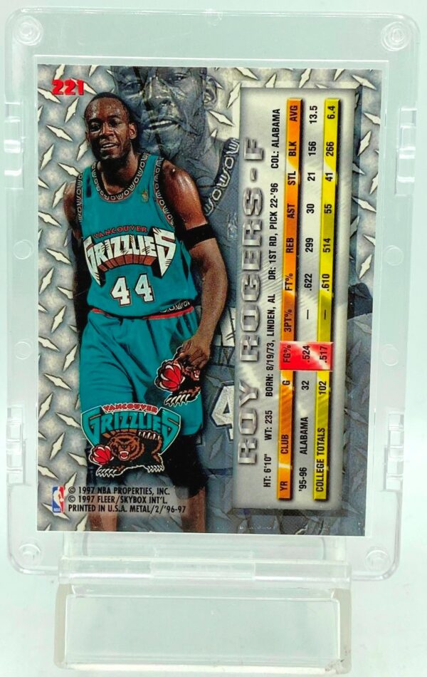 Vintage 1996-97 Fleer Metal Roy Rogers Rookie Card #221 (1996-97 ...