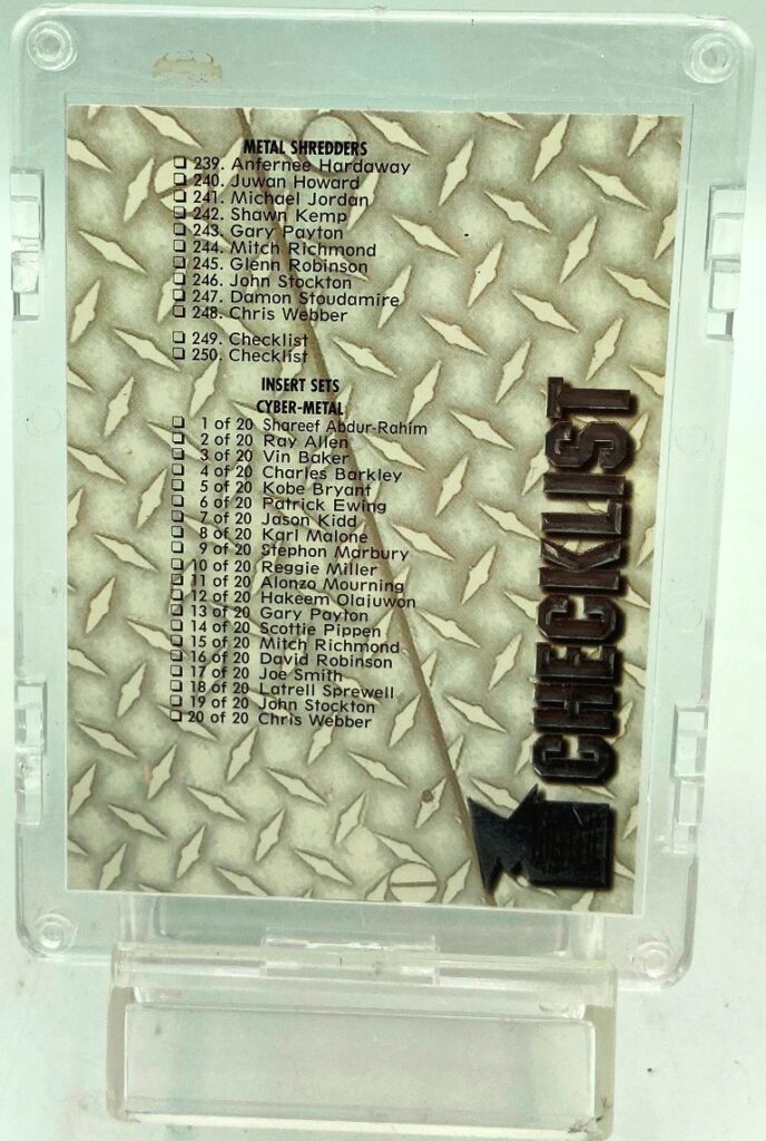 Vintage 1995-96 Fleer Metal Players Checklist Card #250 (1995-96 ...