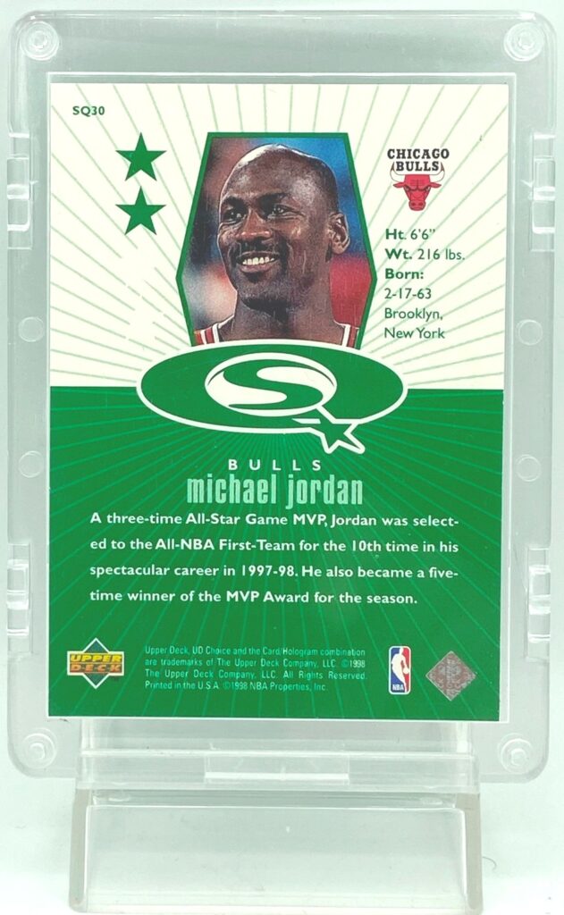 1998 UD Choice Michael Jordan #SQ30 Star Quest Green-Double Star