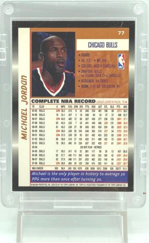 1998 Topps Silver Michael Jordan Card #77 ("Complete NBA Record")