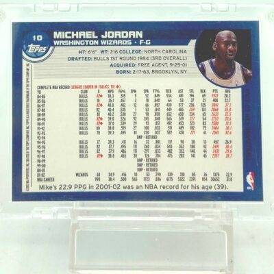 2002 Topps Michael Jordan #10 (NBA Record 1984-2002) Wizards